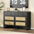 7 Drawer Dresser, 47.3'' Wide Wood Chest of Drawers with Wood Drawer ...