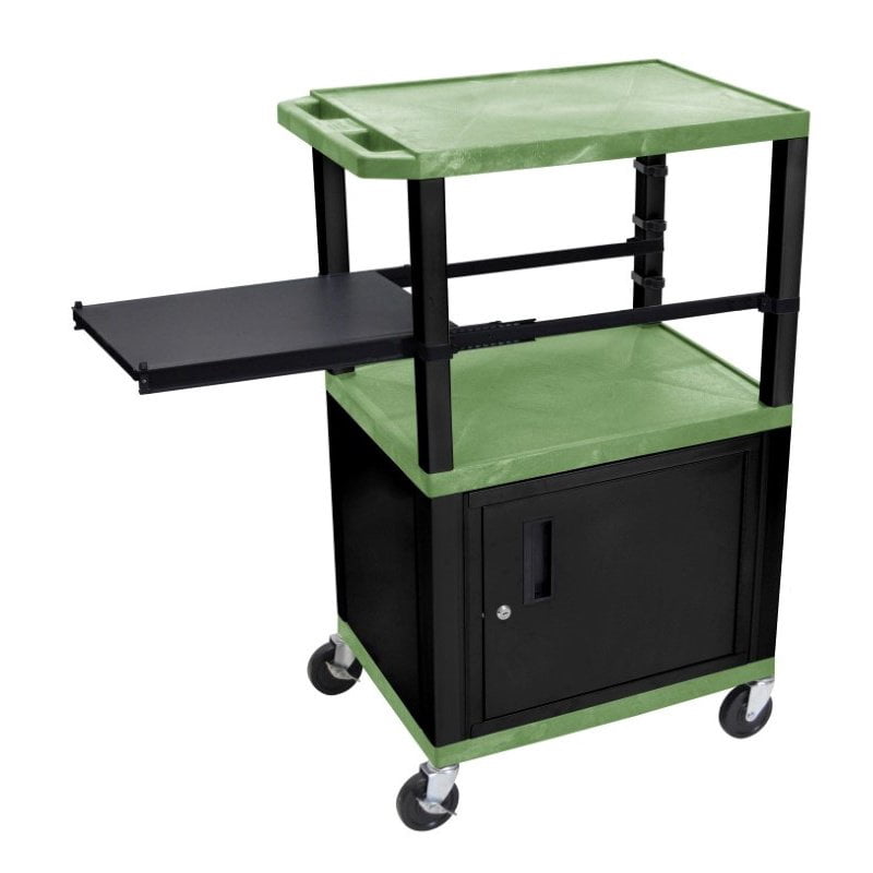 Luxor Tuffy Green 3 Shelf with Black Legs - Cabinet & Side Pull-out ...