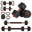 BalanceFrom 60LB 2-in-1 Portable Changeable Dumbbell, Barbell Set with ...