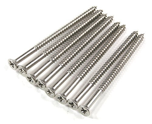 Satin Nickel Wood Screws #9 X 3 Inch - 24 Pack - Walmart.com