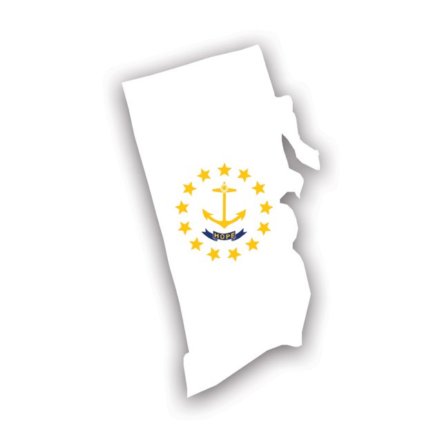 Rhode Island State Shaped Flag Sticker Decal - Self Adhesive Vinyl - Weatherproof - Made in USA ...