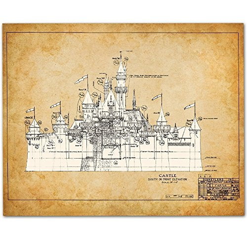 Cinderella Castle Blueprint Poster