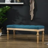 Roundhill Habit Solid Wood Yellow Button Tufted Dining Bench - Walmart.com
