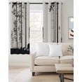 Abstract Blackout Curtains 2 Panels, Animal Bear Family Forest Trees ...