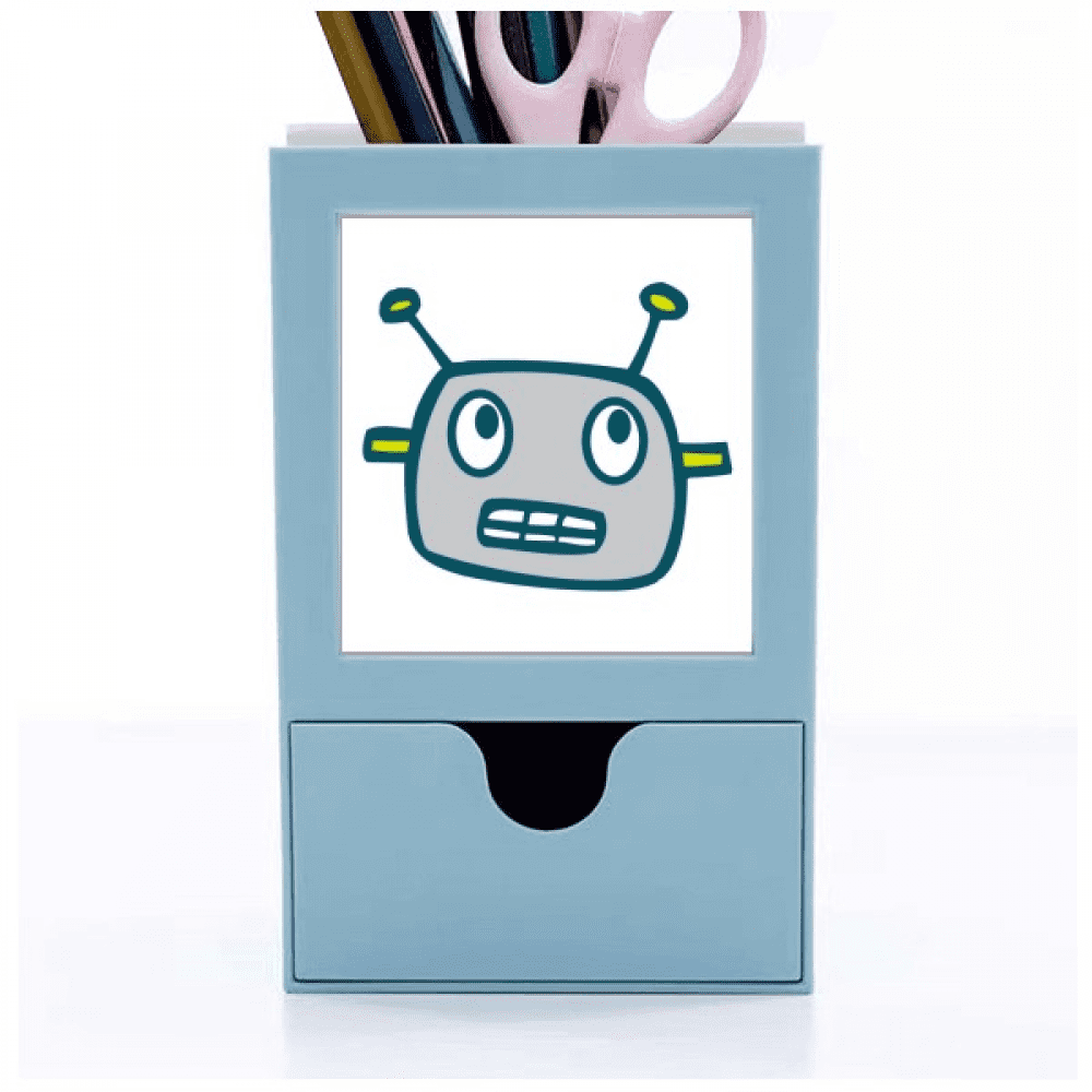 Universe And Alien Gray Robot Desk Supplies Organizer Pen Holder Card ...