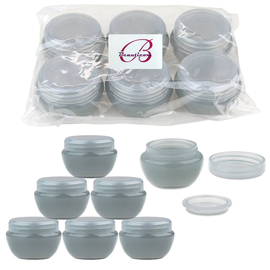 Beauticom 6 Pieces High Quality 10 Gram/10 ml Round Oval Plastic ...