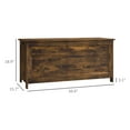 HOMCOM 39.4" Storage Chest w/ 2 Safety Hinges, Wooden Box, Rustic Brown ...
