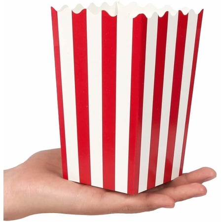 60 Pcs Small Popcorn Bags,Striped Paper Popcorn Boxes Cardboard Candy ...
