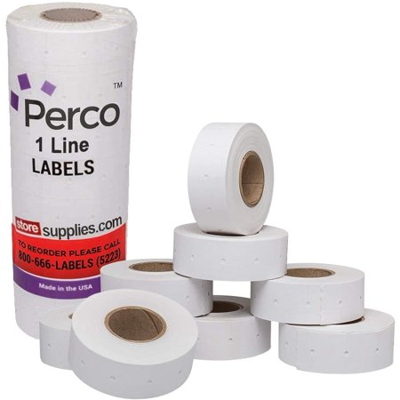 Perco 1 Line White Labels - 1 Sleeve, 8,000 Blank Price & Date Gun ...