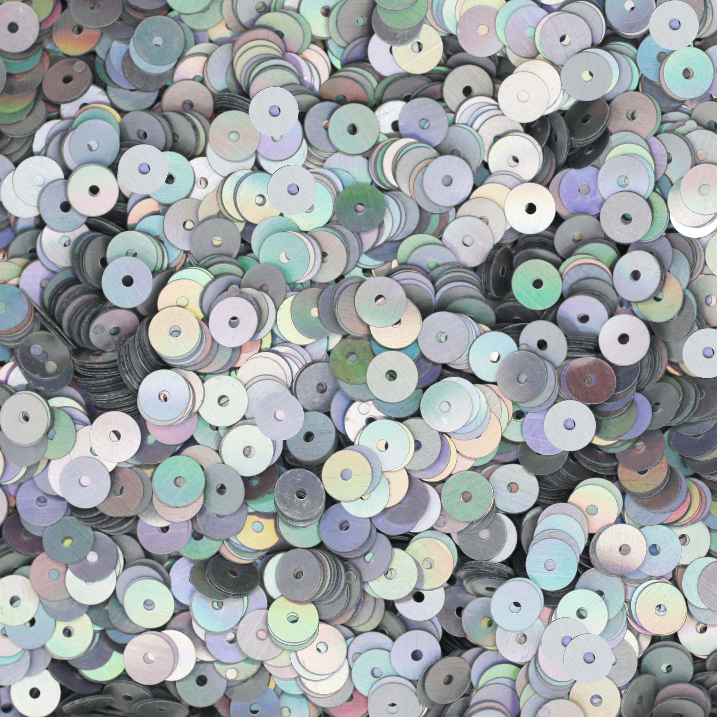 Silver Sequins 5mm Lazersheen Rainbow Reflective Metallic Made in USA ...