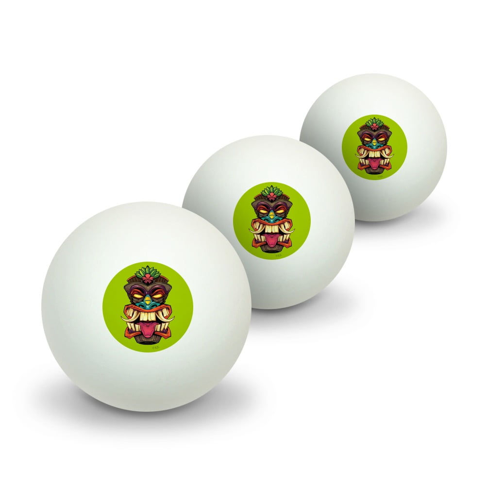 Tiki Heads Island Tropical Hawaii Novelty Table Tennis Ping Pong Ball 3 ...