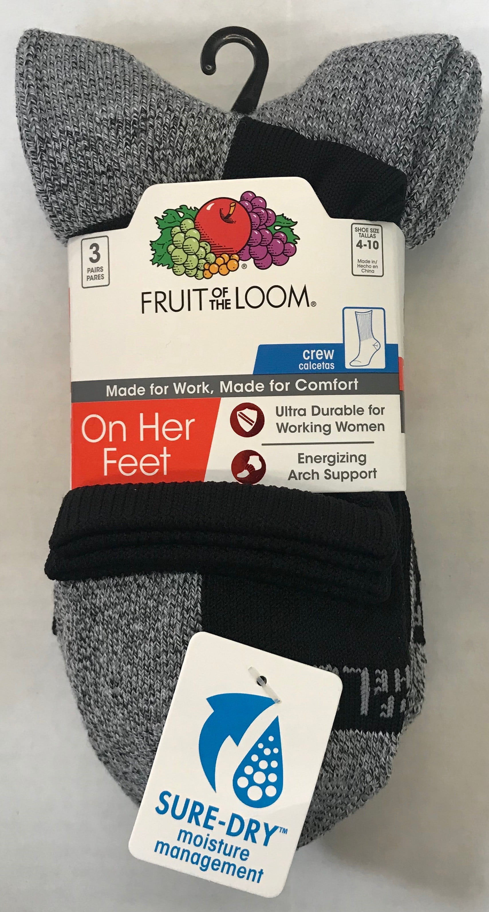Fruit Of The Loom P3 Ohf Poly Hc Crew Socks - Walmart.com