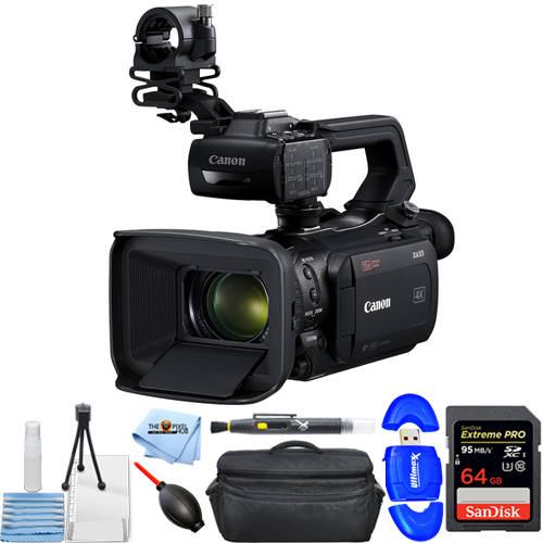 Canon XA55 UHD 4K30 Camcorder with Dual-Pixel Autofocus + 64GB Gadget ...