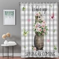 Bathroom Shower Curtain Farm Groundhog Butterfly Waterproof Shower ...