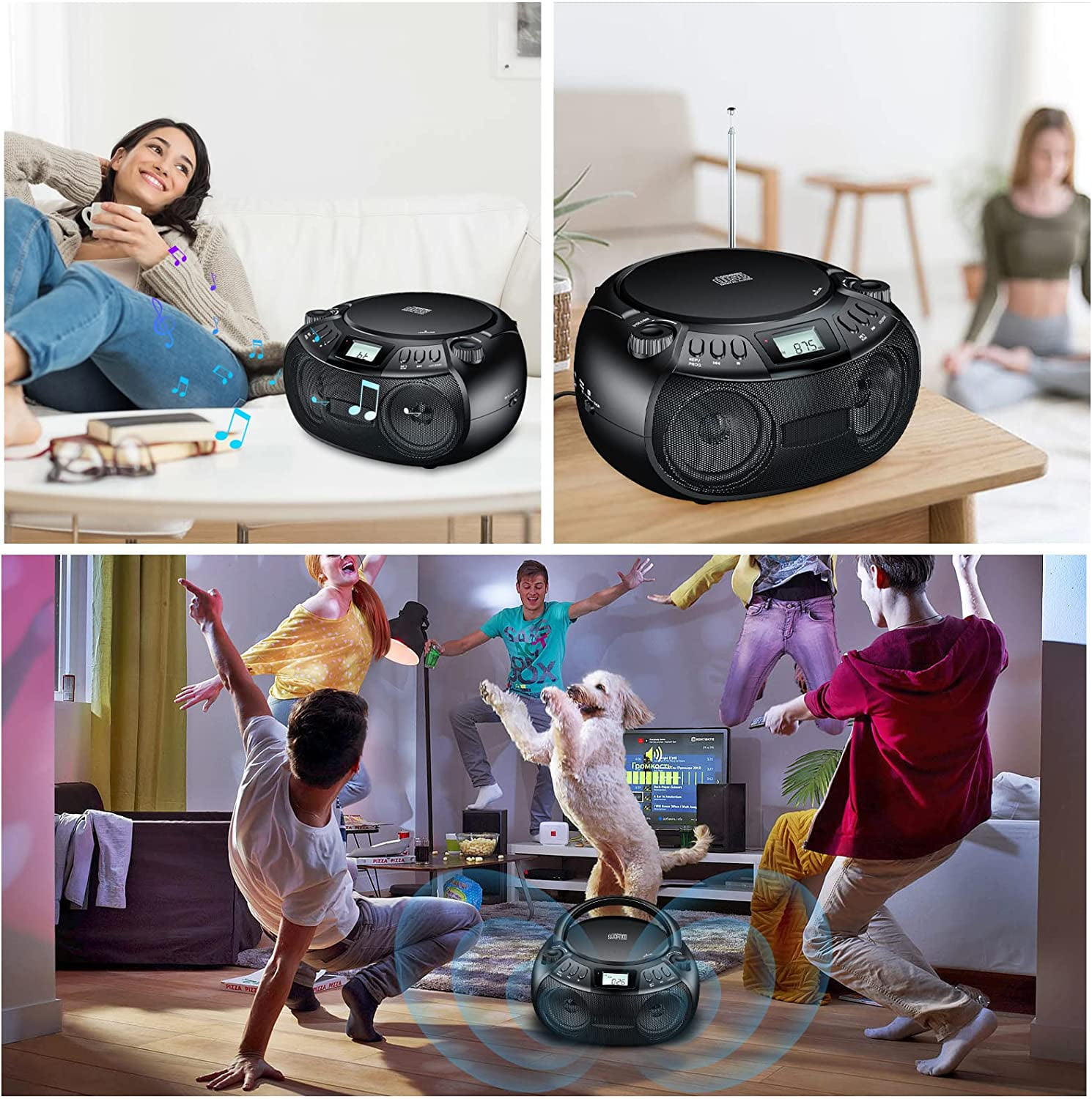 Boombox CD Player with Bluetooth Boombox AM/FM Radio Qatar | Ubuy