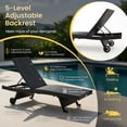 Hommoo Folding Padded PE Rattan Chaise Lounge with Adjustable Backrest ...