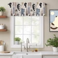 Abstract Graphic Window Valance for Kitchen, Vintage Geometric Black ...