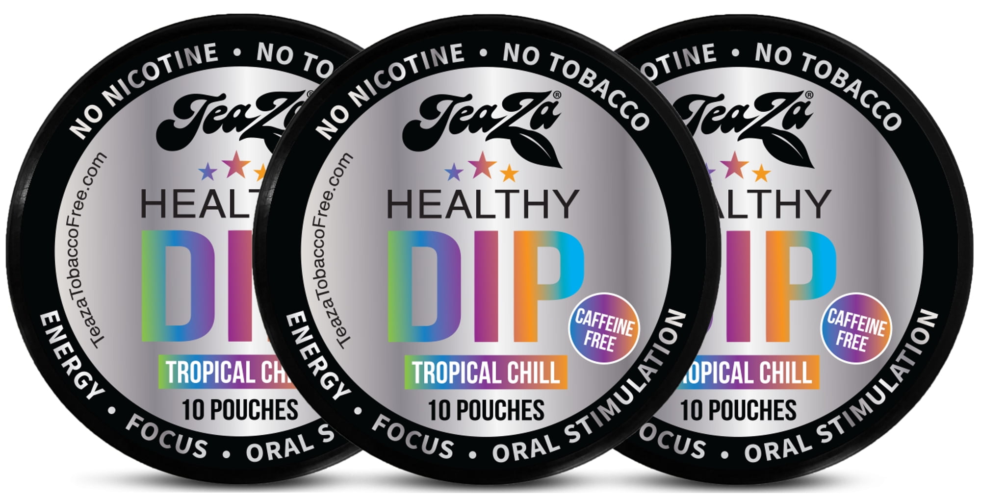 Teaza Herbal Energy Pouches Tropical Chill Puck 3 Cans - Walmart.com