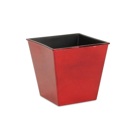 Contemporary Home Living 5.25" Pink and Black Square Tapered Planter ...