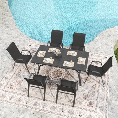 Click here for Damalu 7-Piece Outdoor Patio Dining Set  63 X 38 R... prices