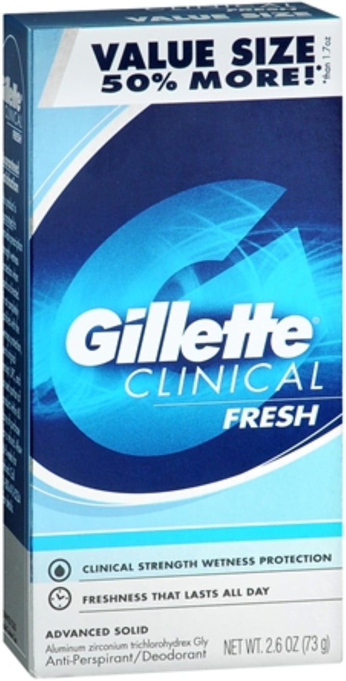 Gillette Clinical Strength Anti-Perspirant Deodorant Advanced Solid All ...
