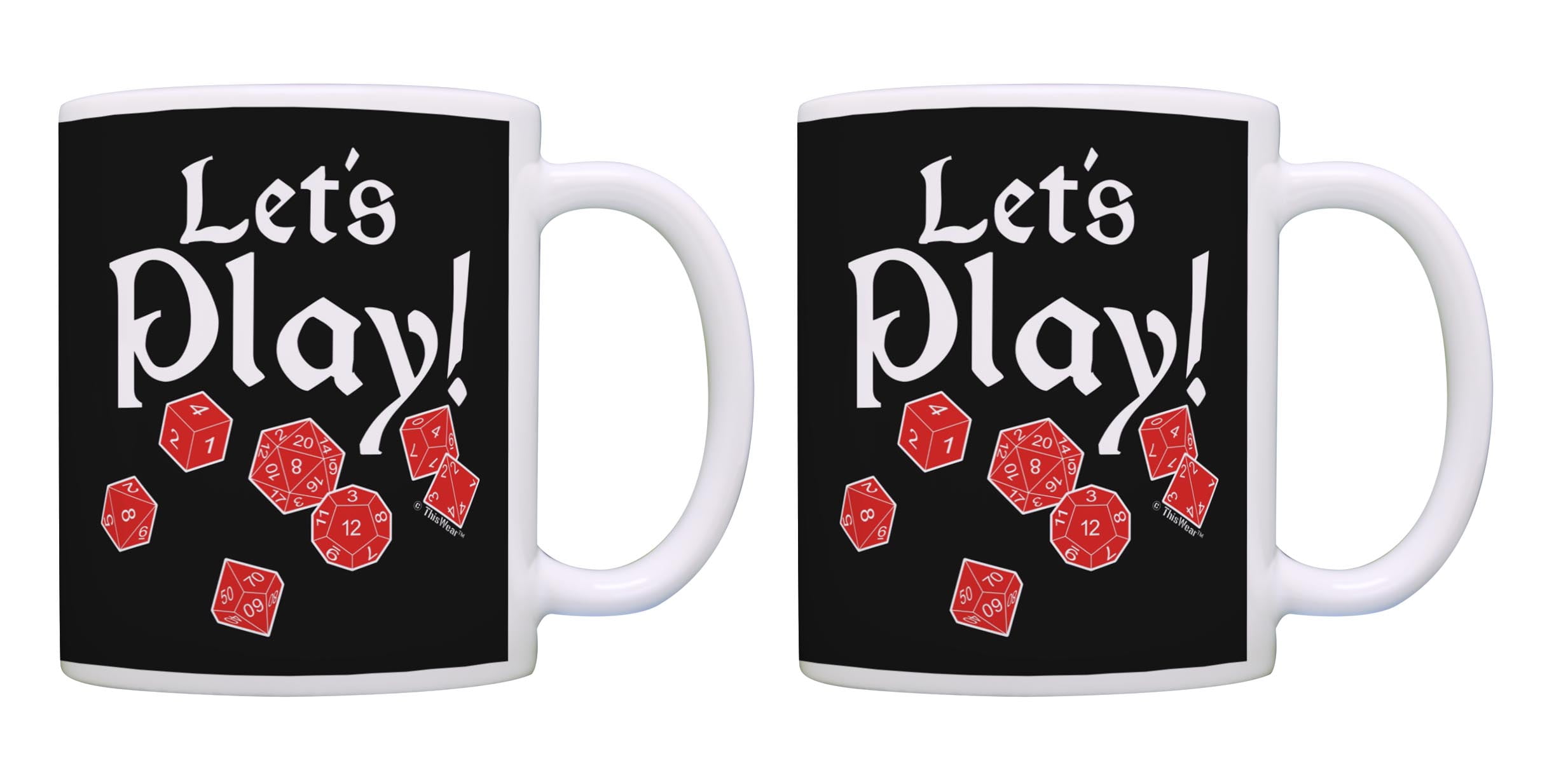 ThisWear RPG Gamer Let's Play Board Game Dice 11 ounce 2 Pack Coffee ...