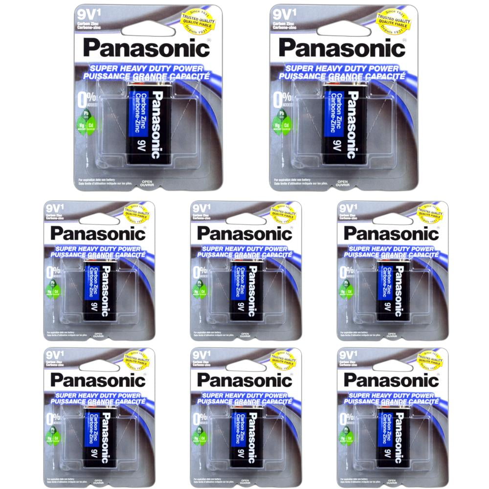 8Pc Size 9V Panasonic Batteries Super Heavy Duty Power Zinc Carbon 9 ...
