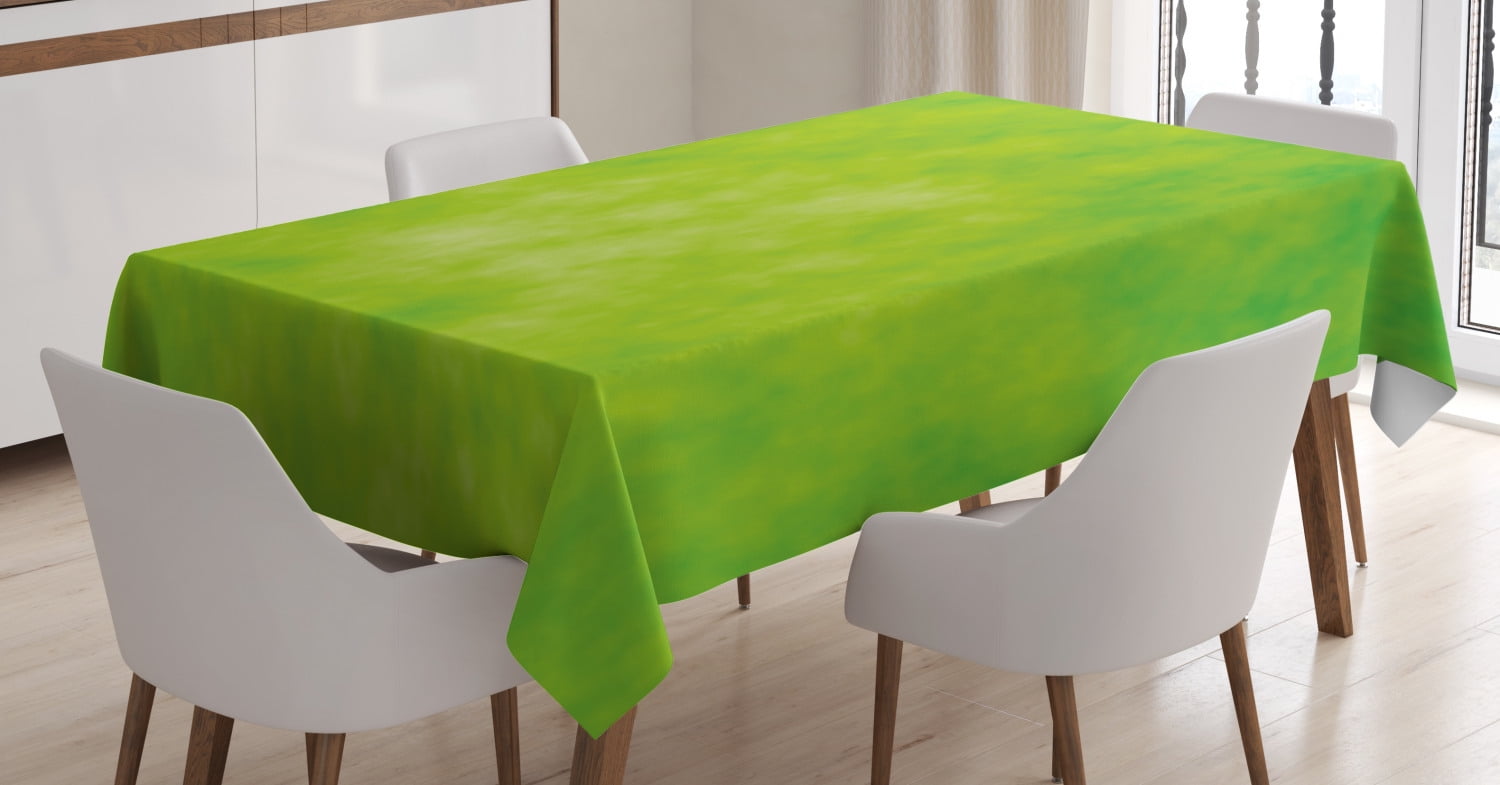 Ambesonne Lime Green Tablecloth Rectangular Table Cover, Cloudy Color ...