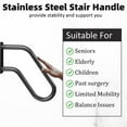 Handrails Wall Mount Stair Safety Handle Non-Slip Step Metal U-Shape ...