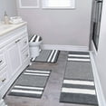 Ileading 4 Piece Non Slip Microfiber Bathroom Rug Set With Toilet Lid Cover Dark Grey
