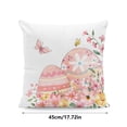 A Polyester Easter Pillow Cover With Rabbit And Egg Designs Concealed ...