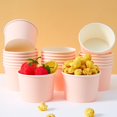 25 Disposable Light Pink Party Cups, Paper Bowls & Snack Boxes - Eco ...