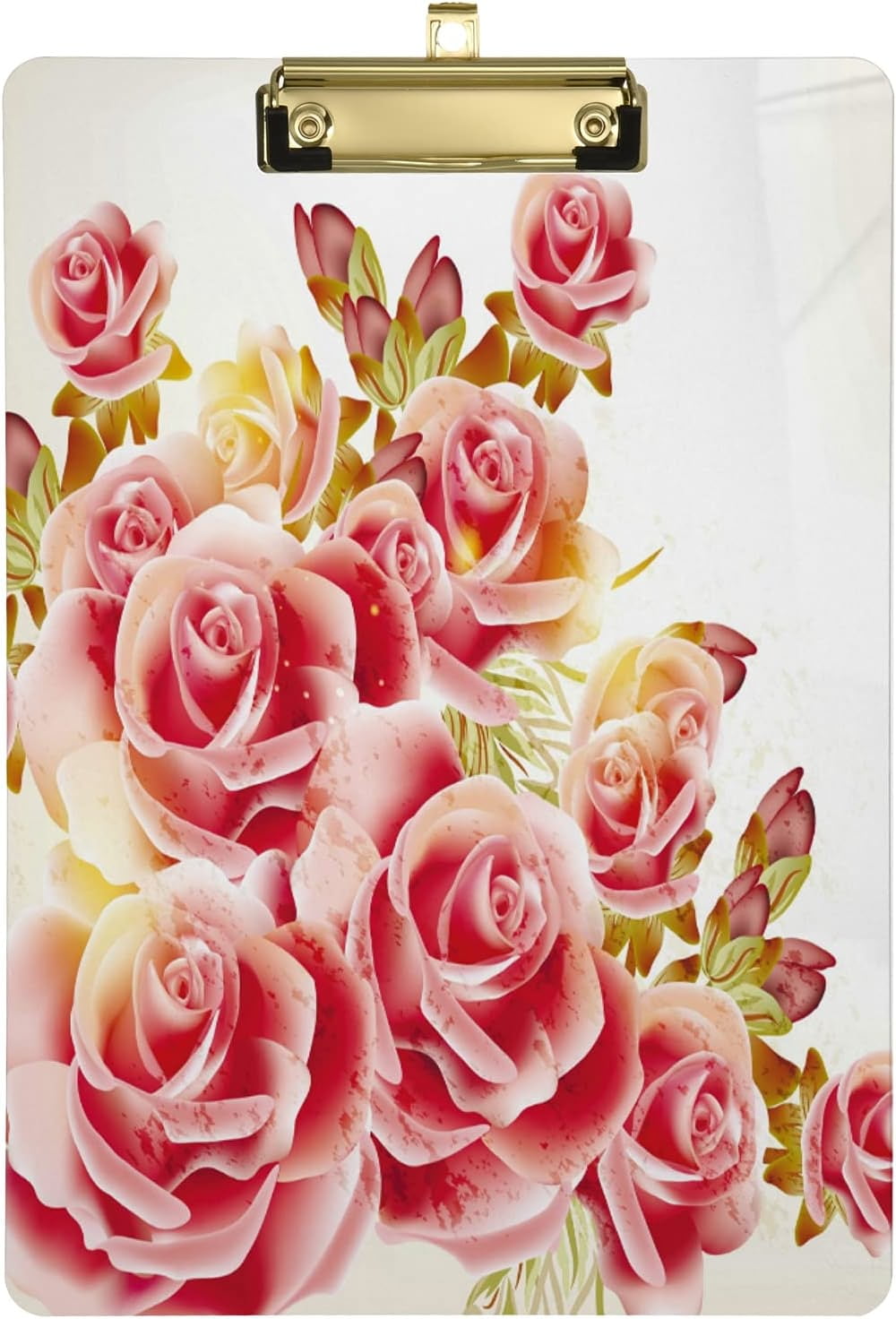 FMSHPON Delicate Flower Clipboard Hardboard Wood Nursing Clip Board and ...