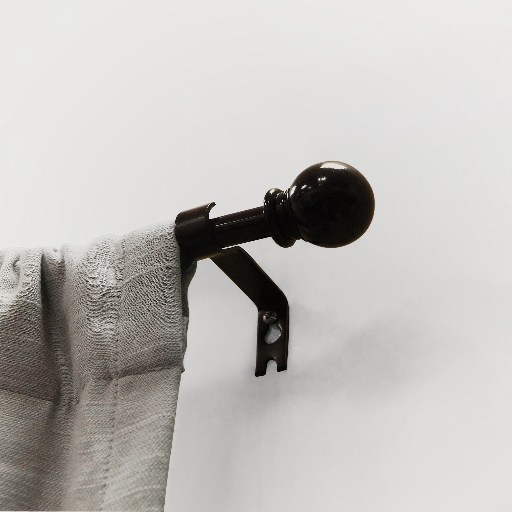 Lumi 5/8" Plastic Ball Curtain Rod Brown 48"-84" - Walmart.com