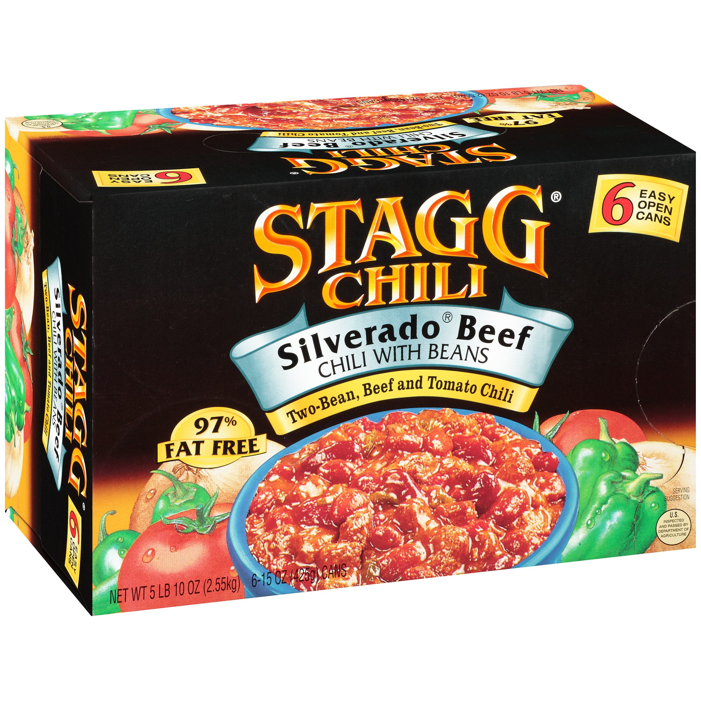 Stagg® Chili Silverado® Beef Chili with Beans 6-15 oz. Can - Walmart.com