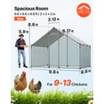 VEVOR Large Metal Chicken Coop, 9.8 x 6.6 x 6.6 ft, Walk-in Chicken ...