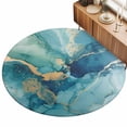Abstracts Turquoise Marble Stripe Round Rug 5ft Farm Stone Texture ...