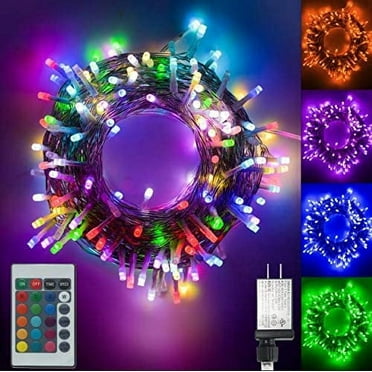 66Ft 200LED LED Decorative Fairy Lights - 16 Colors, USB Plug, Multi ...