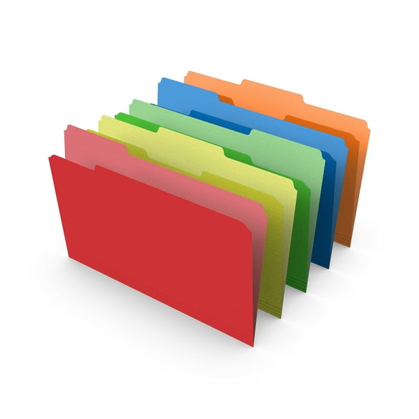 MyOfficeInnovations Colored 3-Tab File Folders Legal Assorted Colors ...