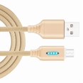 Metal USB to USB C/V8 Cable Charging Cable with LED Light Fast Charging ...