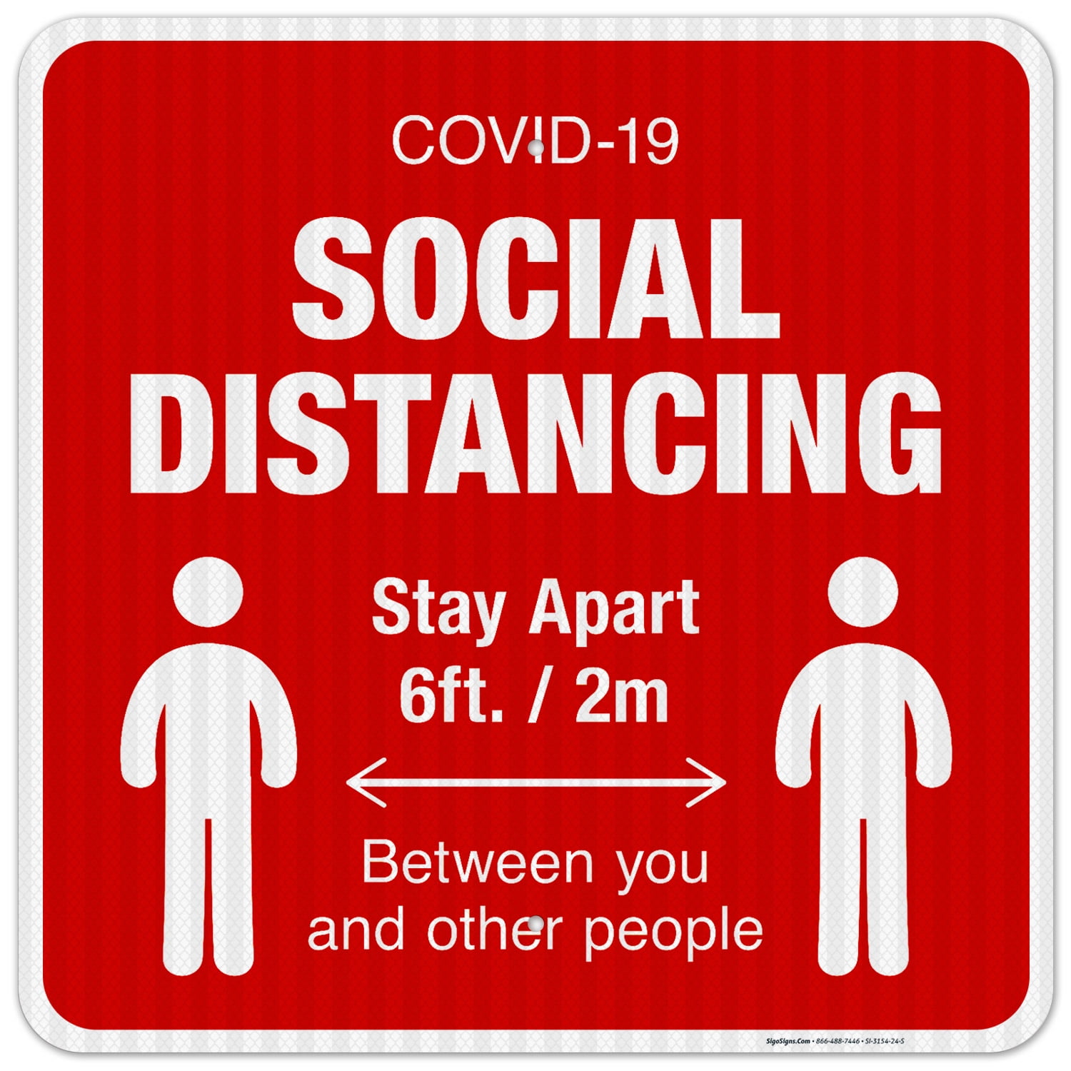 Social Distancing Sign, Social Distancing Keeping 6 Feet Apart, 24x24 ...