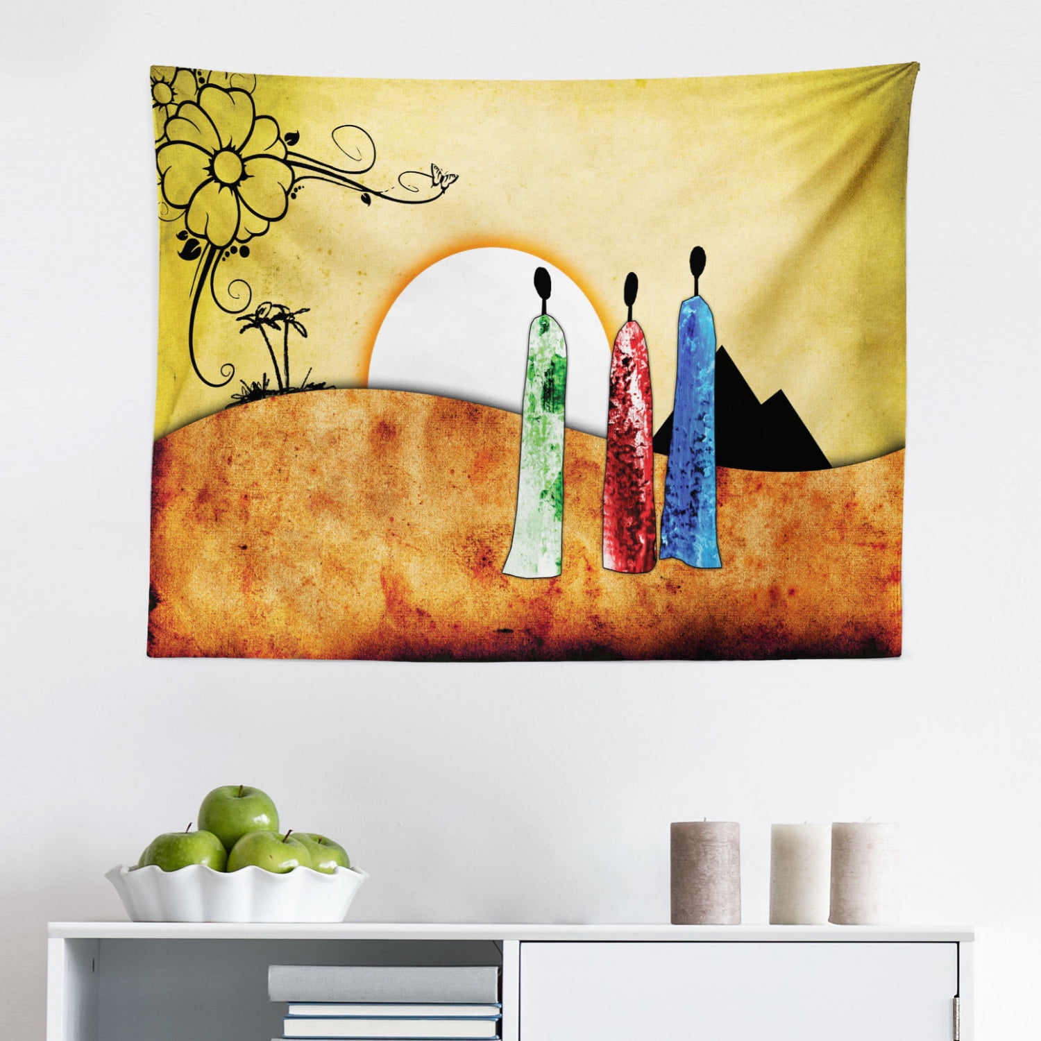 African Tapestry, Native Women Dancing Community Celebrating Folkloric ...