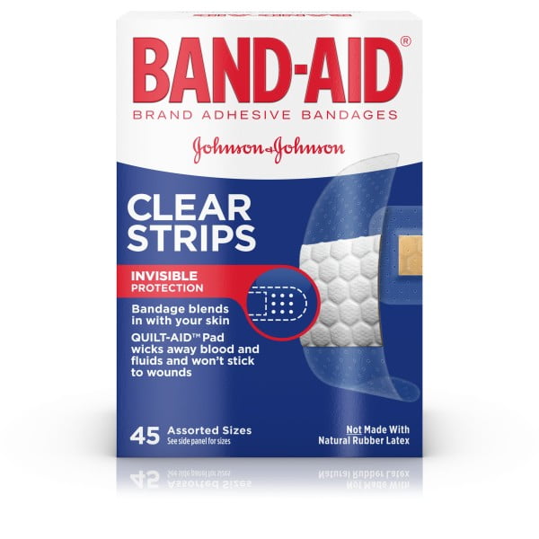 BAND-AID Clear Strips Invisible Technology, Assorted, 45 Each (Pack of ...