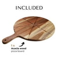 JS Gourmet Acacia Wood Pizza Peel 12 Inch with Engraved Sections for ...