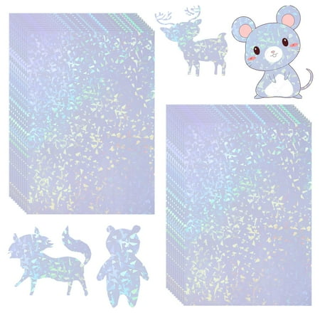 20 Sheets Transparent Holographic Overlay Vinyl Film A4 Size Self ...