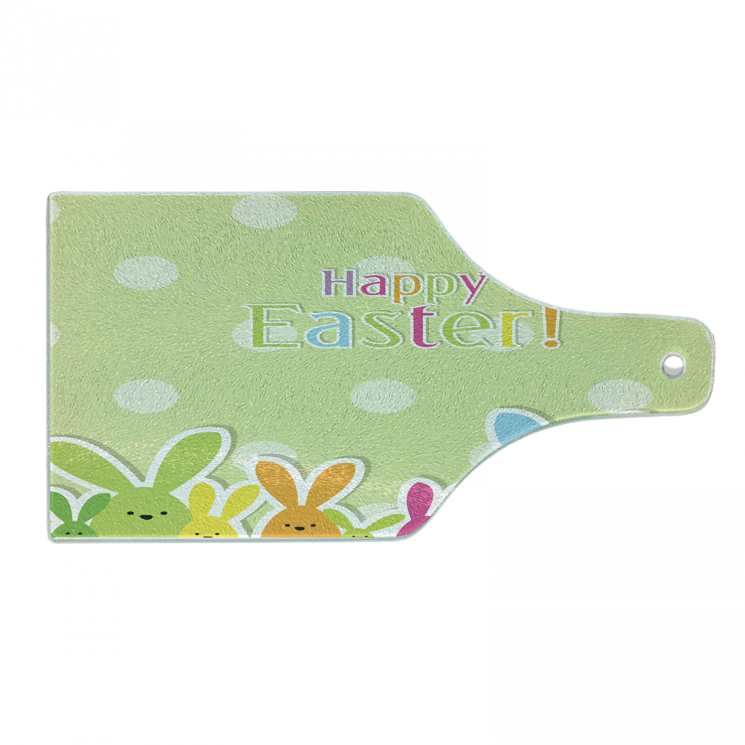 Easter Cutting Board, Pale Polka Dotted Background with Colorful ...