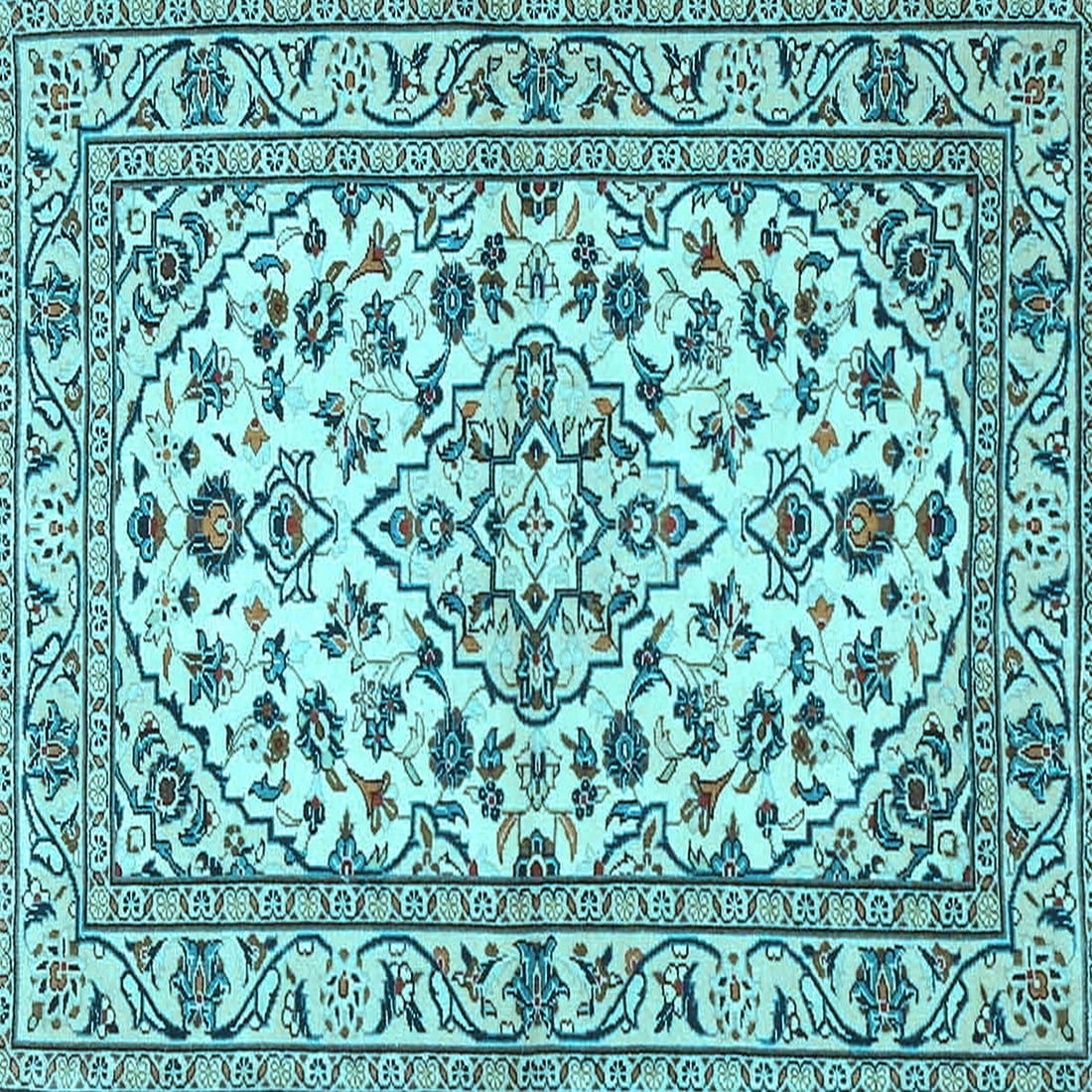 Ahgly Company Indoor Square Persian Light Blue Traditional Area Rugs, 6 ...