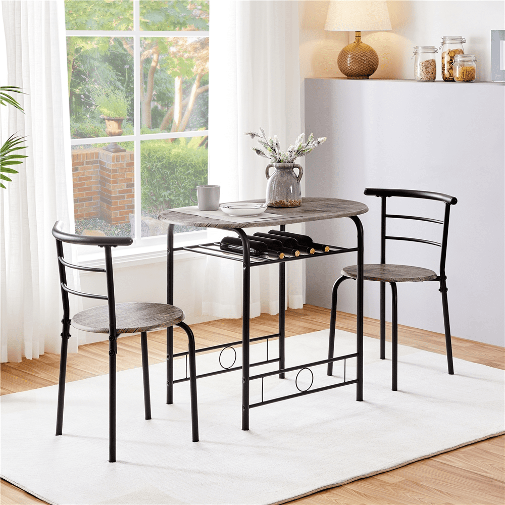Click here for Yaheetech 3 Piece Dining Table Set With Steel Legs... prices