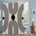 Abstract Geometric Shower Curtain for Bathroom, Minimalist Modern Black ...