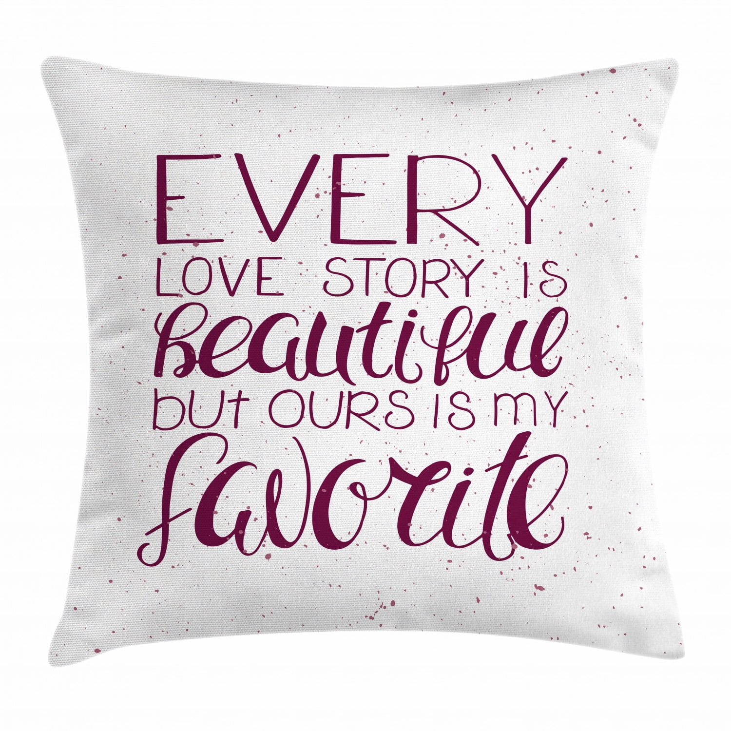 Romantic Throw Pillow Cushion Cover, Romance Quote Our Story is My ...
